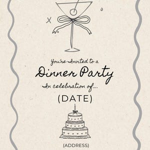 Dinner Party Invitation Digital Template - Etsy