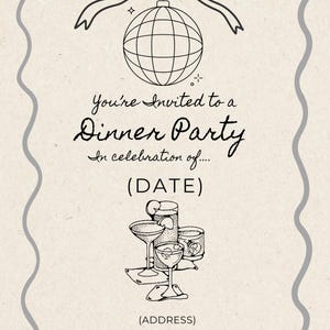 Dinner Party Invitation Digital Template - Etsy
