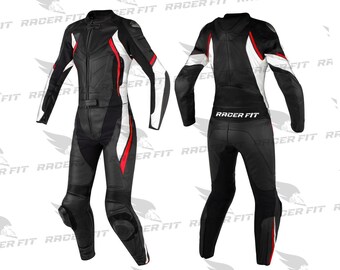 Leather Motorcycle Racing Suit - Free Customization , CE Marked- Black ...
