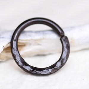 Hammered Black Septum Ring: 999 Pure Silver Piercing Jewelry - Etsy