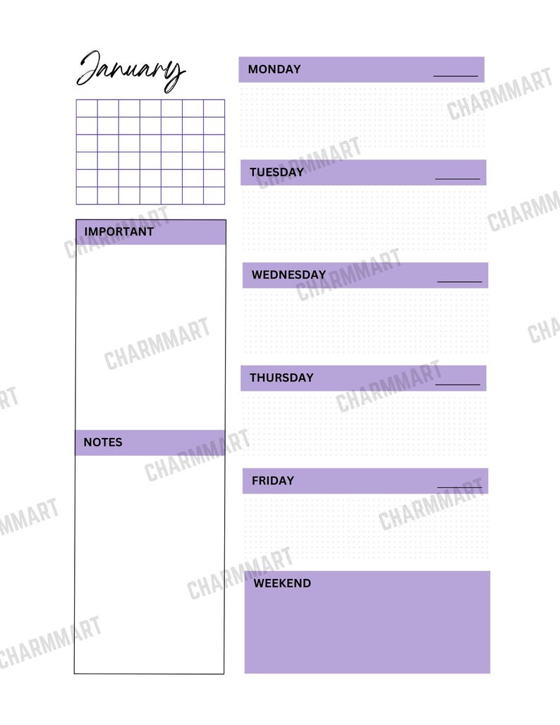 2025 Weekly Planner: Printable Schedule, A4 A5 Letter Sizes (hyperlink ...