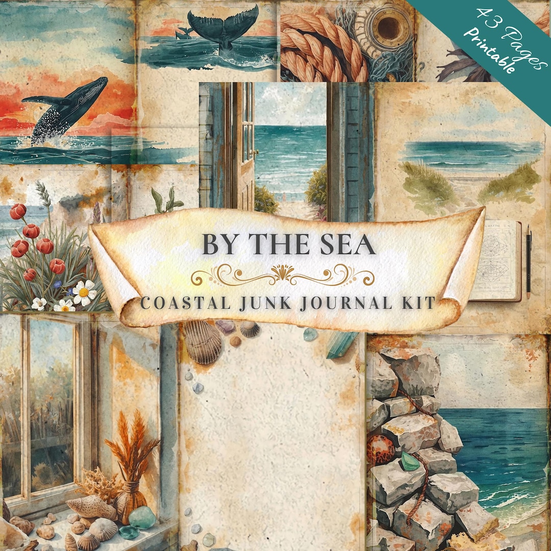 Coastal Junk Journal Kit | Beach Finds Printable Ephemera - Etsy