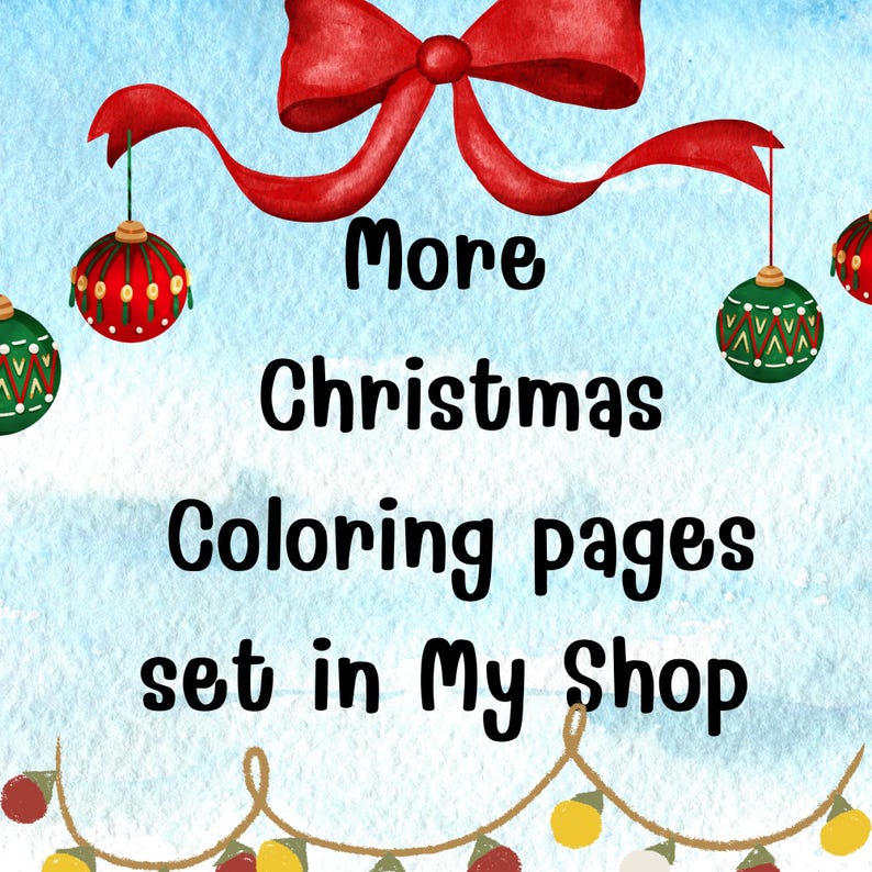 Large Print Christmas Coloring Pages, Simple Designs (printable PDF) - Etsy