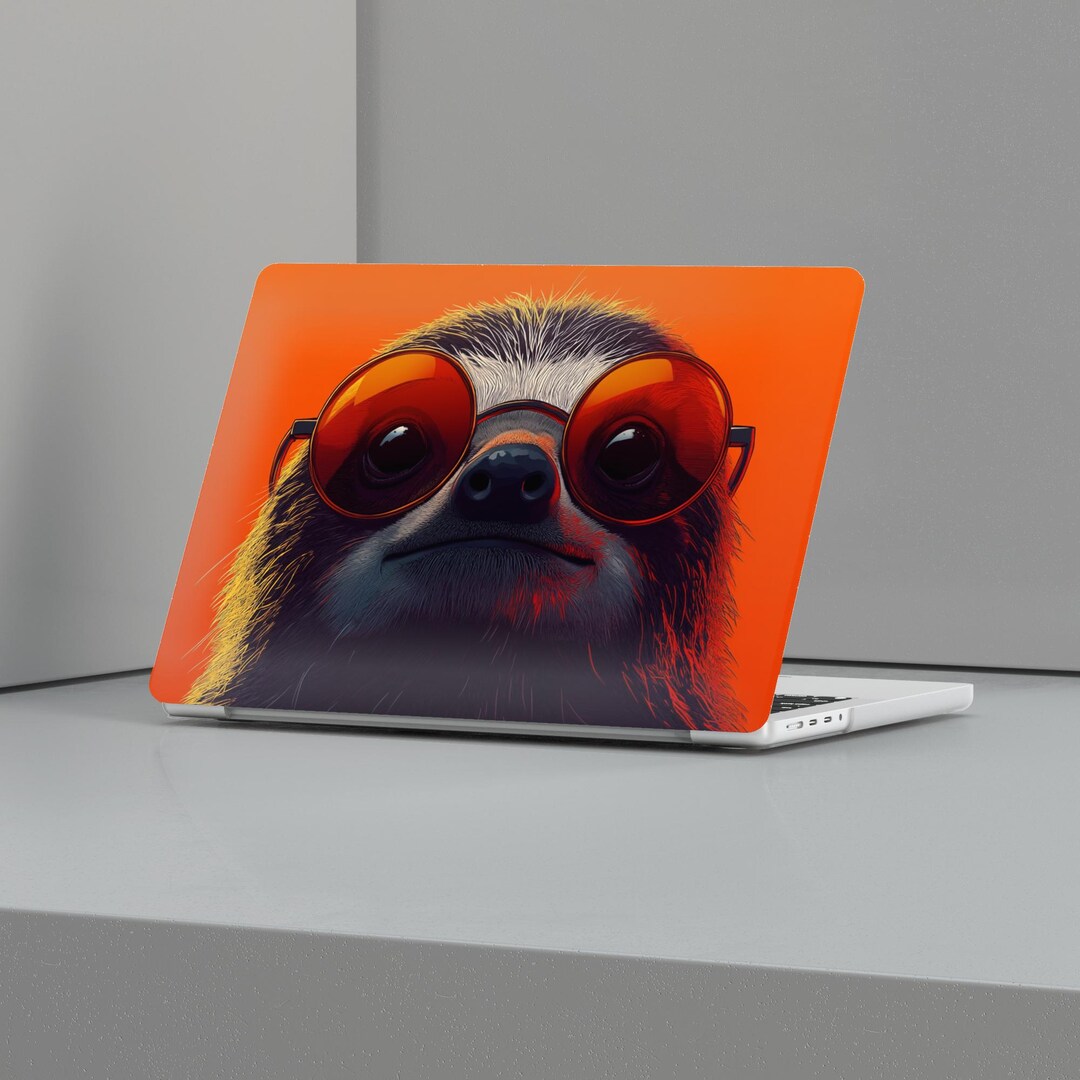 Sloth Bear MacBook Case Sunset Orange Laptop Skin, Cover for MacBook ...
