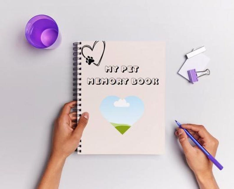 Custom Pet Memory Book Printable | Pet Keepsake Journal for Dogs, Cats ...