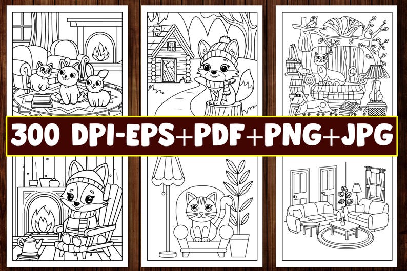 130+ Bold & Easy Cute Cozy Coloring Pages | Kdp-ready Coloring Book for ...
