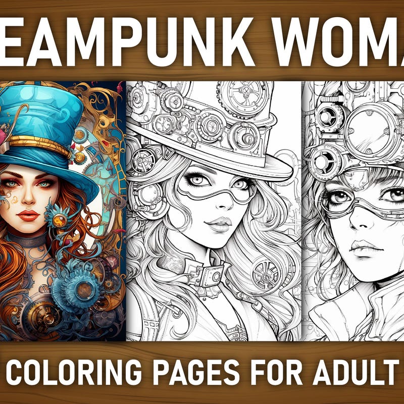 Steampunk Coloring Pages - Etsy
