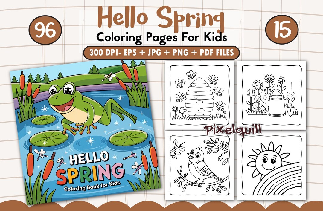 Hello Spring Coloring Pages for Kids | 96 Fun Spring-themed Designs ...