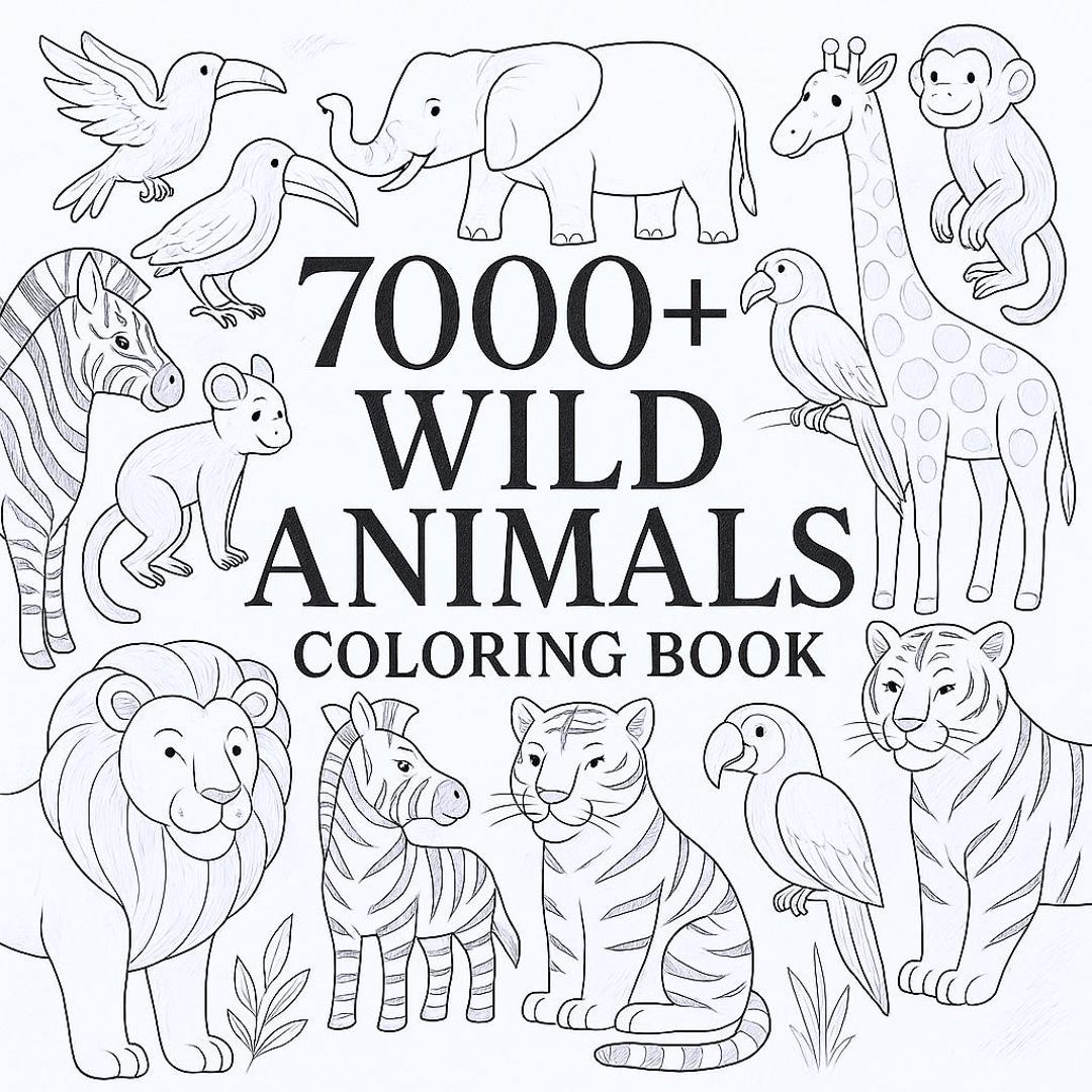 7000+ Wild Animals Coloring Book | Kdp-ready Interior | Printable ...