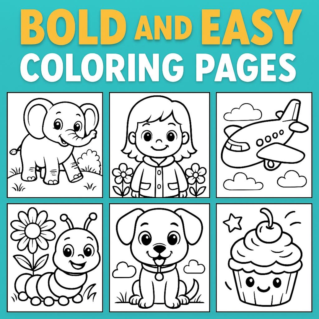 Bold and Easy Coloring Pages for Kids Vol. 02 | KDP Interior ...