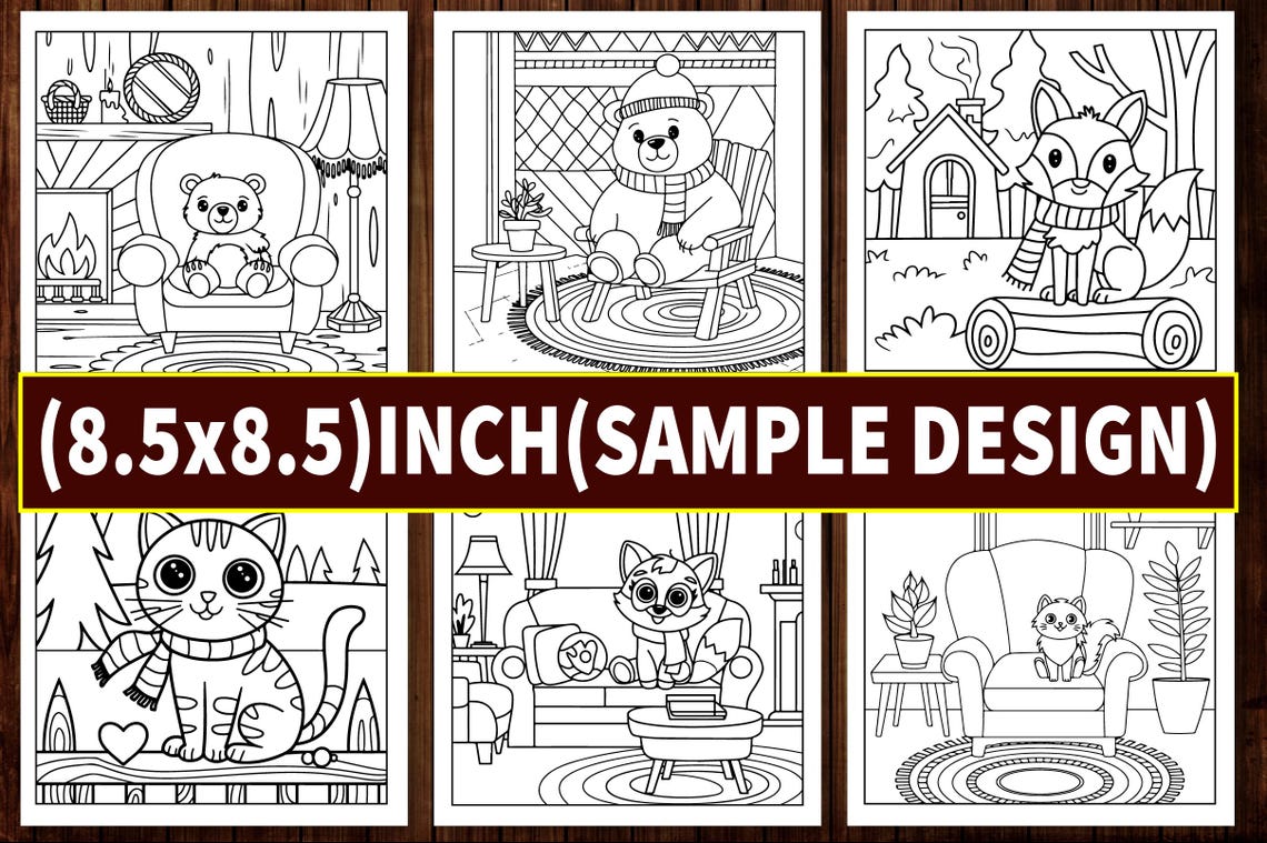 130+ Bold & Easy Cute Cozy Coloring Pages | Kdp-ready Coloring Book for ...