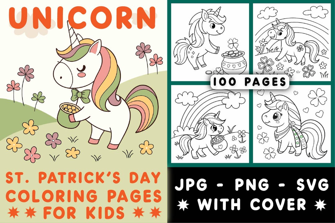 St. Patrick’s Day Unicorn Coloring Pages | 100+ Magical & Fun Holiday ...