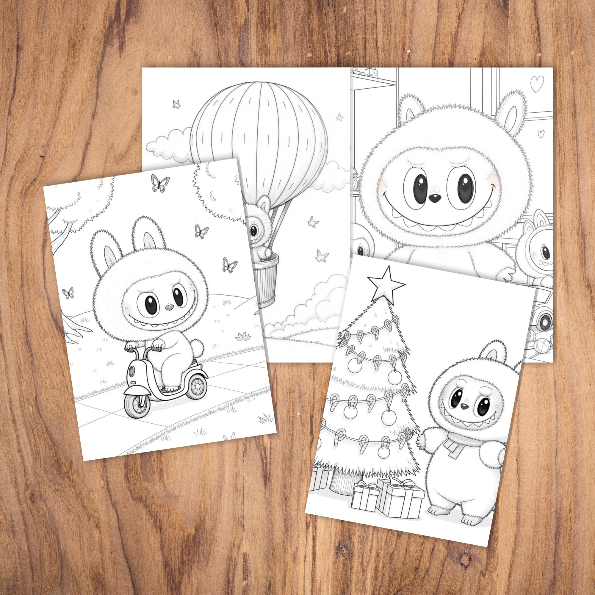 Labubu Lafufu Coloring Pages Bundle 54 Cute Pages for Kids | PDF & PNG ...