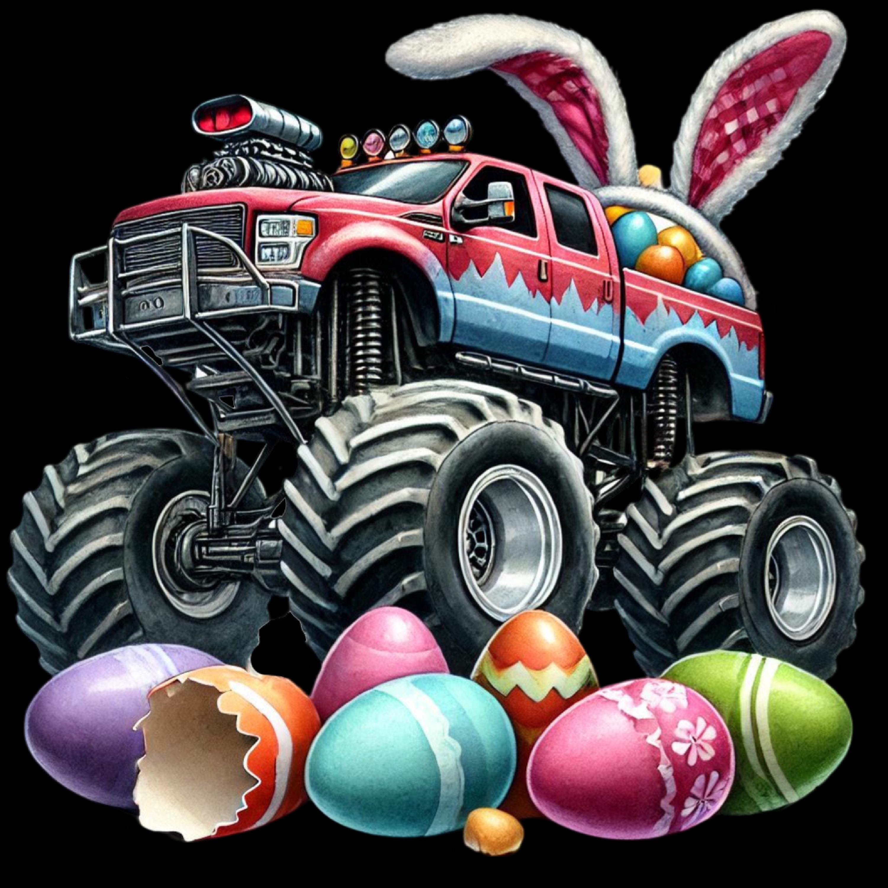 Easter Monster Truck Clipart Bundle PNG | 25 Cute Truck Designs | 300 ...