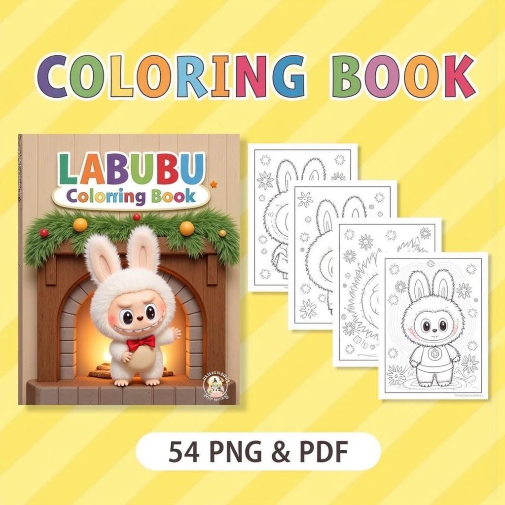 Labubu Lafufu Coloring Pages Bundle 54 Cute Pages for Kids | PDF & PNG ...