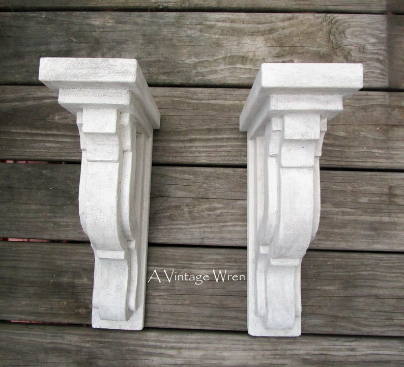 Pair of Large Wood Corbels: French Country Antique Style Shelf - Etsy