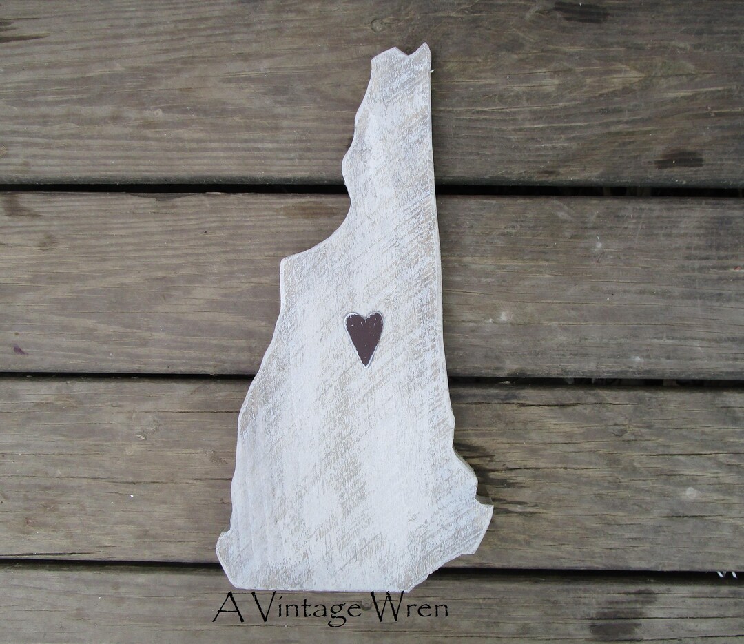 Rustic Wooden New Hampshire Sign: Weathered NH State Decor - Etsy