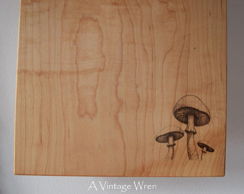 Cherry Engraved Mushroom Cutting Board / Cherry Charcuterie Board ...
