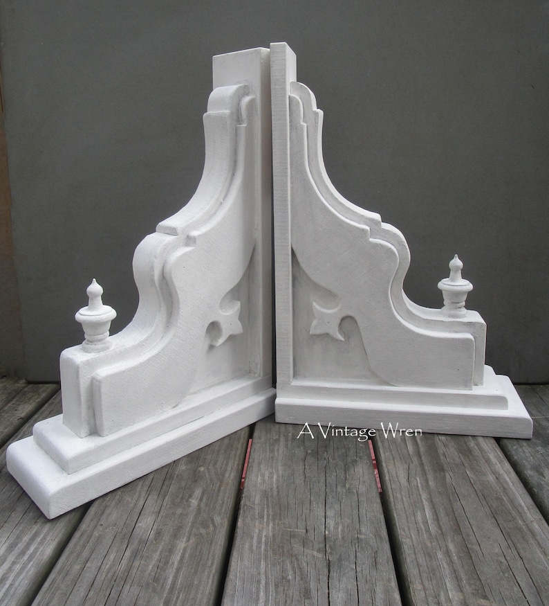 Pair of Large White Wood Corbels: French Country Farmhouse Shelf - Etsy