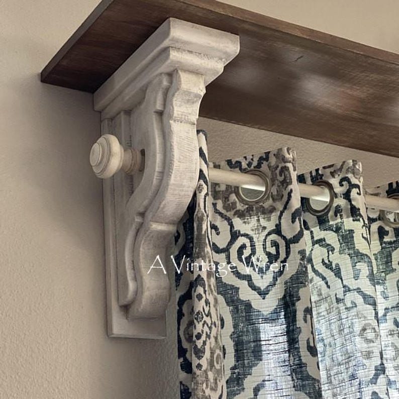 Pair of Large Wood Corbels: French Country Antique Style Shelf - Etsy