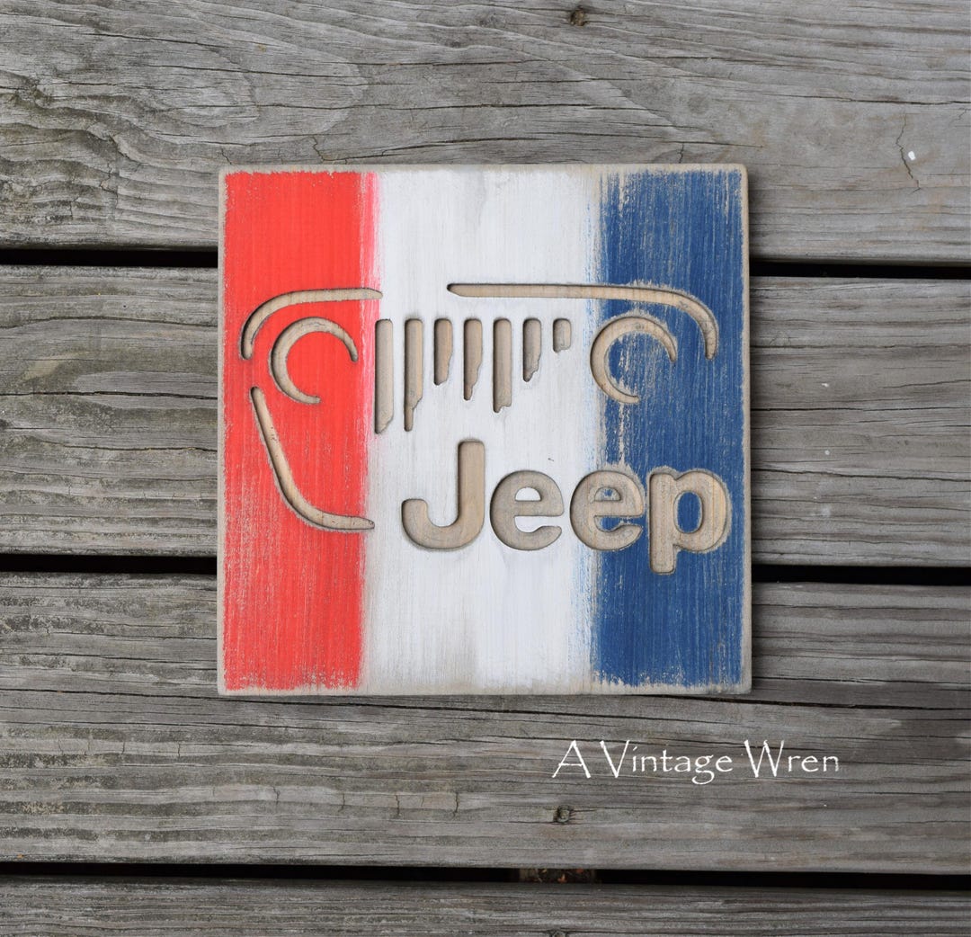 Rustic Wooden Jeep Sign: Americana Garage Decor - Etsy