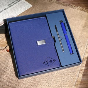 Custom Engraved Notebook With Pen, Leather Notebook Set, End of Year ...