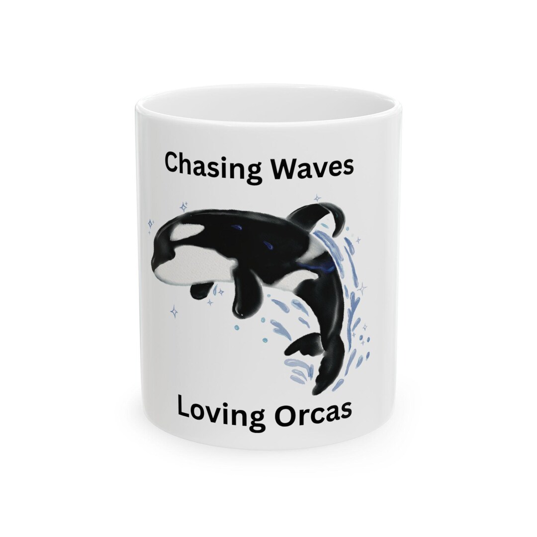 Chasing Waves Orca Mug - Marine Life Gift - Etsy