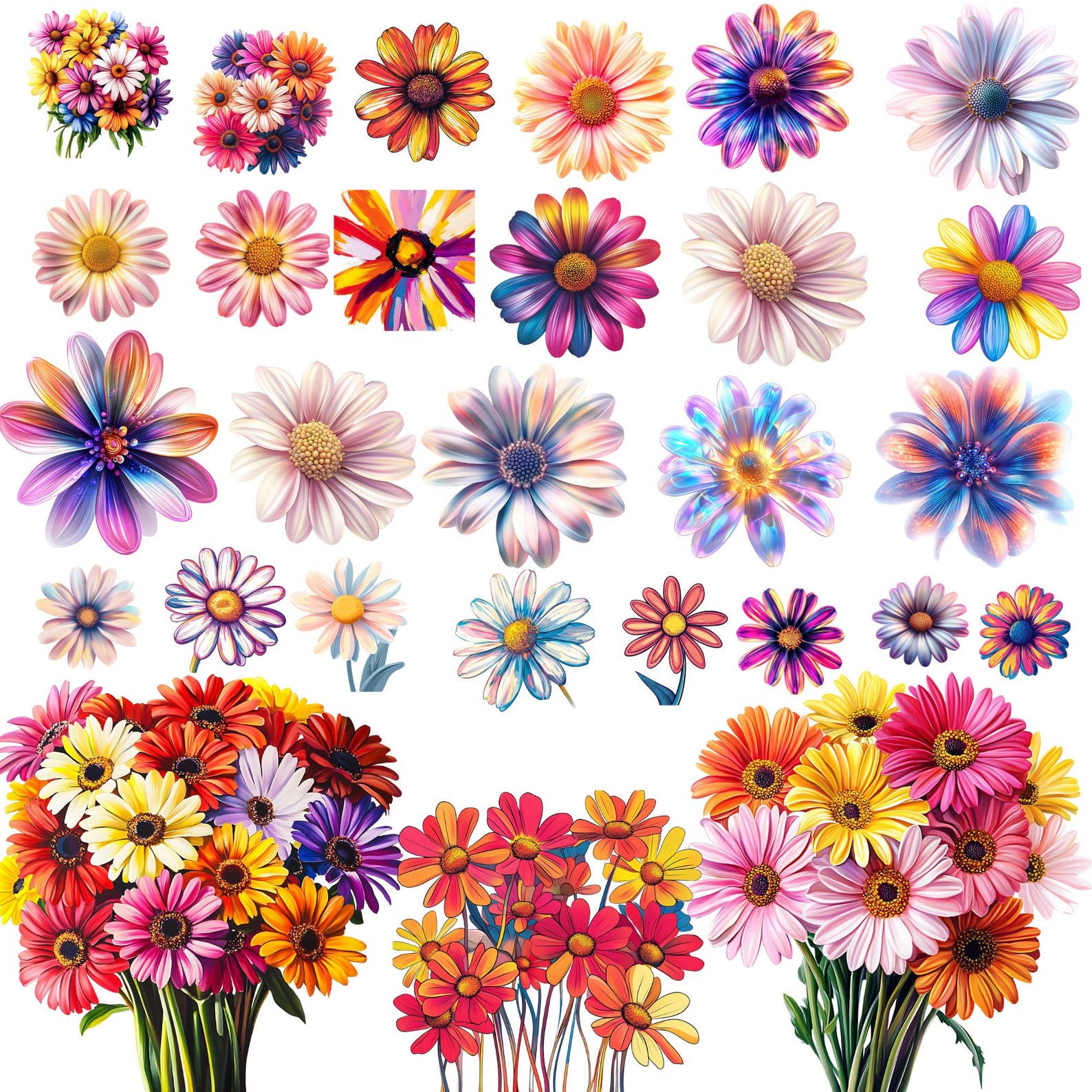 Daisy Svg, Daisy Svg Bundle, Daisy Flower Svg, Daisy Silhouette, Daisy ...