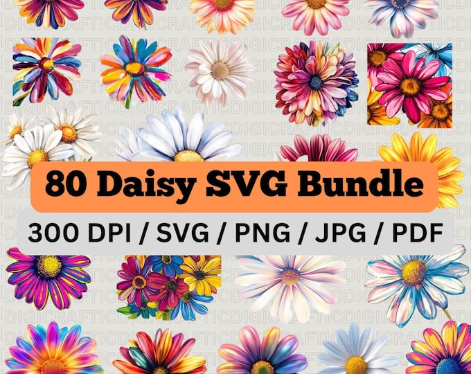 Daisy Svg, Daisy Svg Bundle, Daisy Flower Svg, Daisy Silhouette, Daisy ...