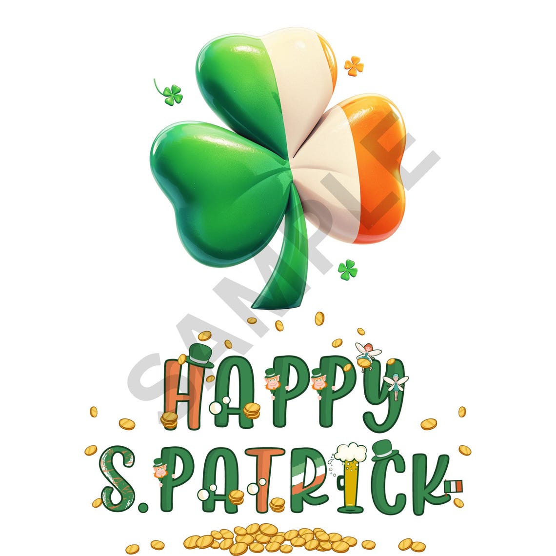Saint Patrick's Day Clipart Bundle, Festive Png Graphics, St Patrick's Graphics, Transparent ...