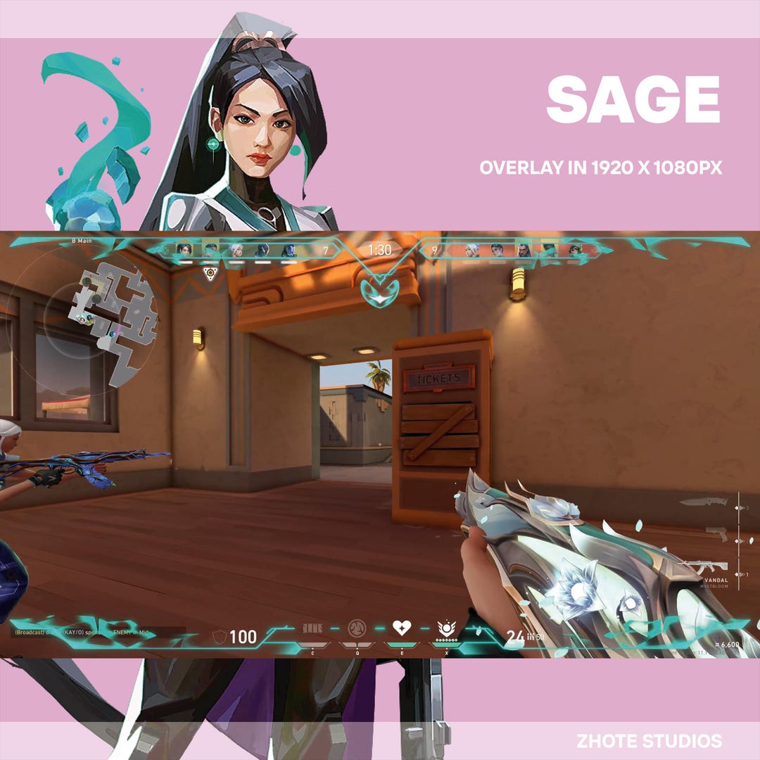 Animated Sage Overlay | Valorant Overlay Inspired | Streamer Graphics ...