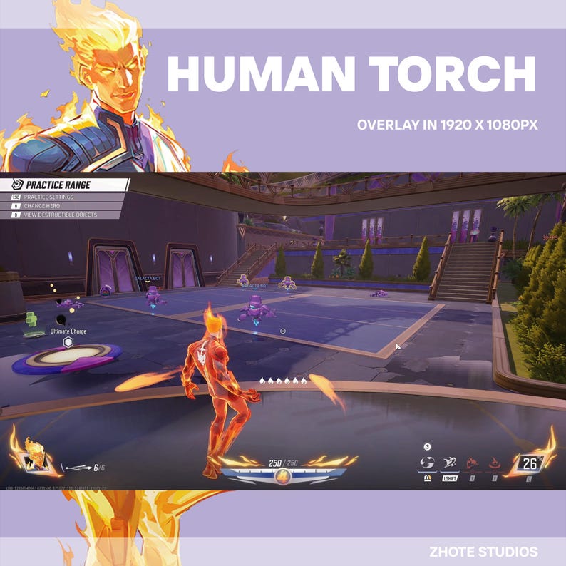 Animated F4 Human Torch Overlay | Marvel Rivals Overlay Inspired ...