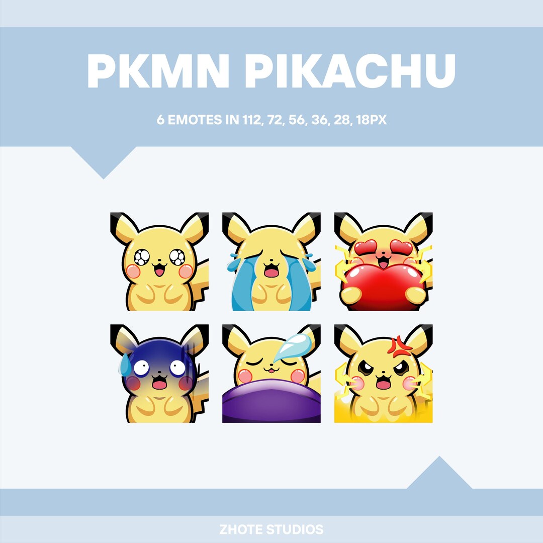 6 POKEMON PIKACHU Twitch Emotes | Discord Emotes | Twitch Pokemon ...