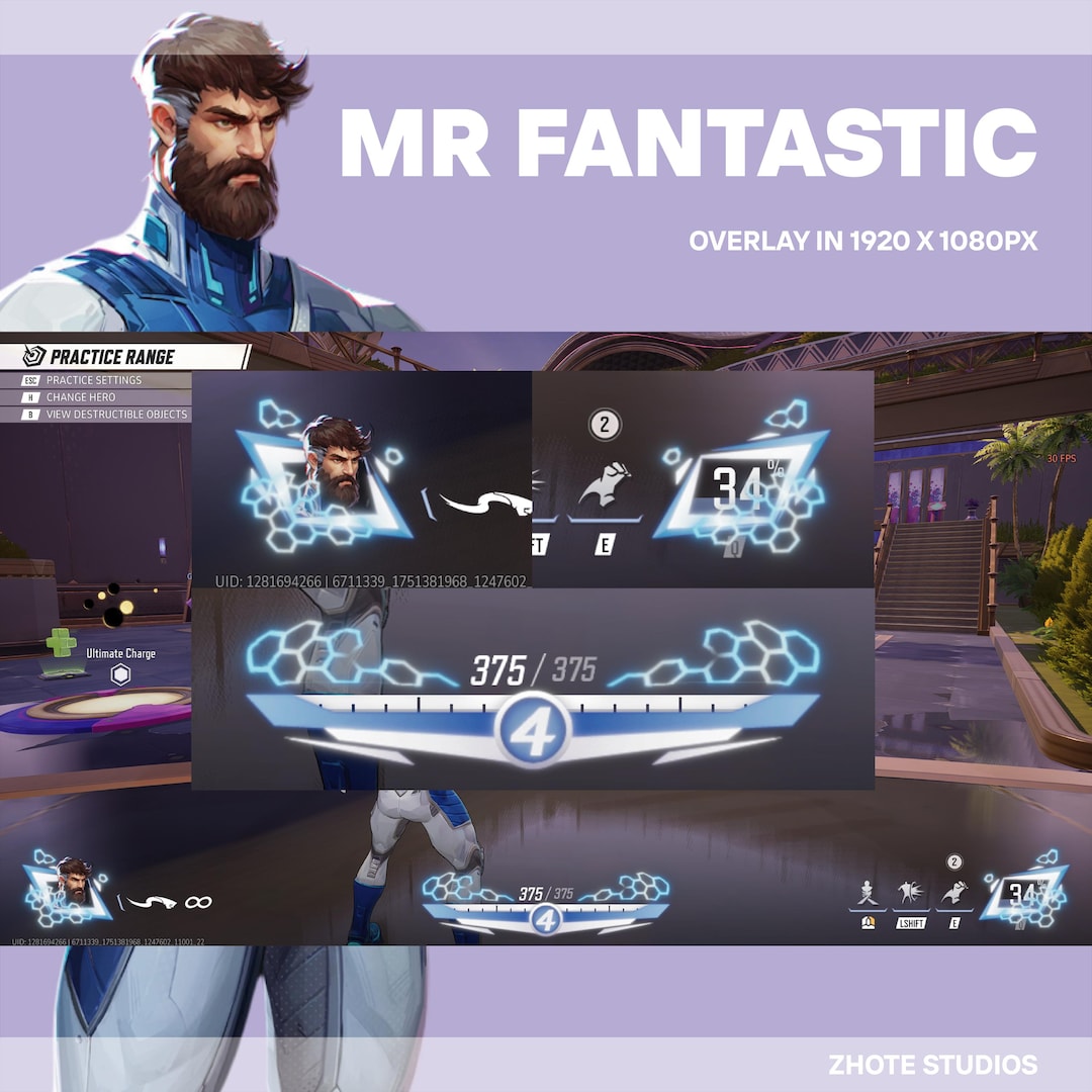 Animated F4 Mr Fantastic Overlay | Marvel Rivals Overlay Inspired ...