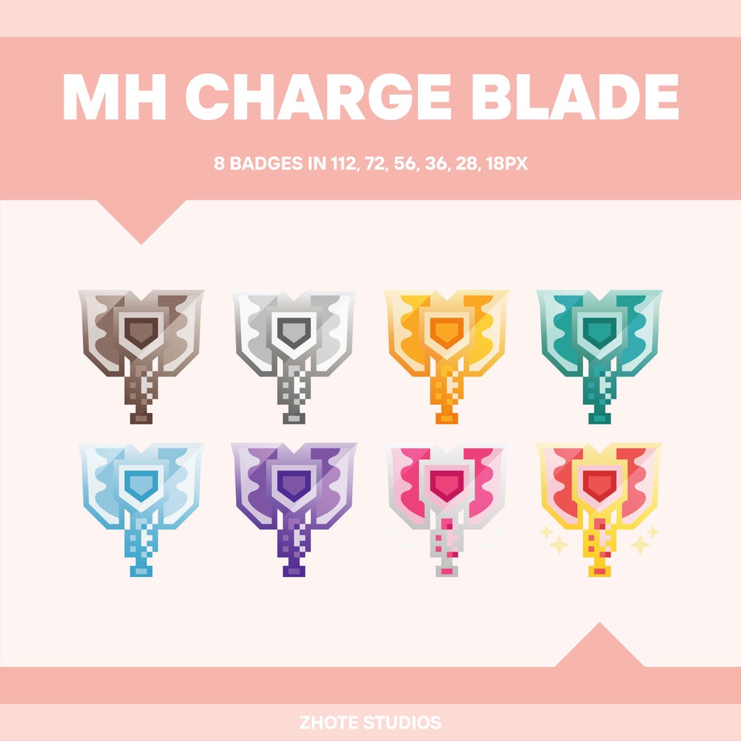8 MONSTER H CHARGE BLADE Twitch Sub Badges | Bit Badges | Sub Badges ...
