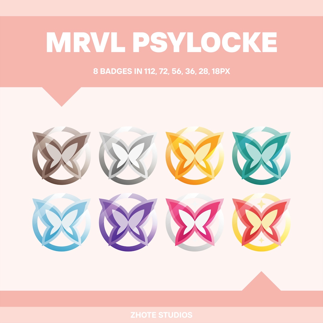 8 MARVEL PSYLOCKE Twitch Sub Badges | Bit Badges | Channel Point Icons ...
