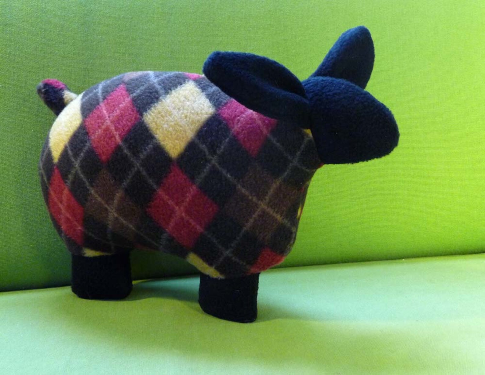 Stuffed Sheep, Flat Toy, Argyle Stuffed Lamb, Fleece Sheep - Etsy