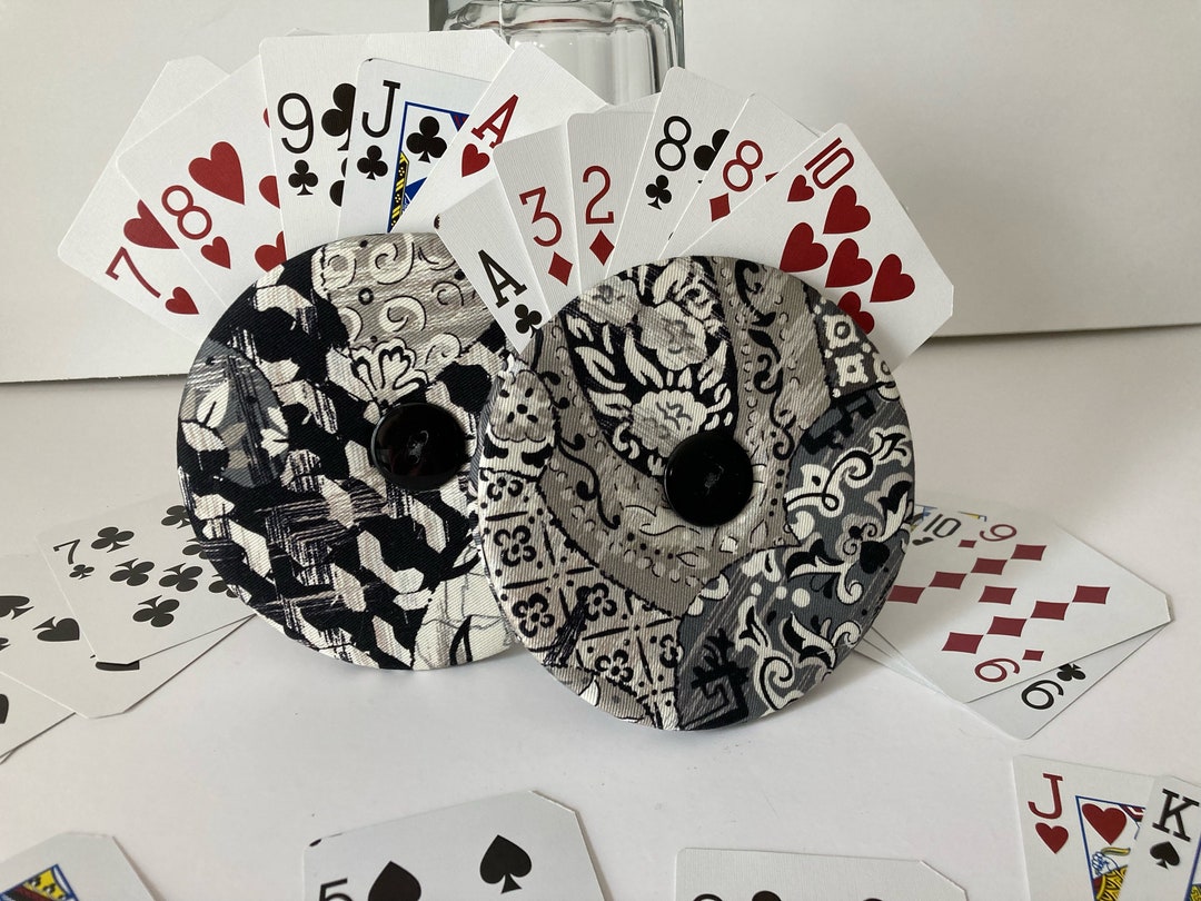 Handmade Circular Playing Card Holder Set: Floral Print Fabric - Etsy