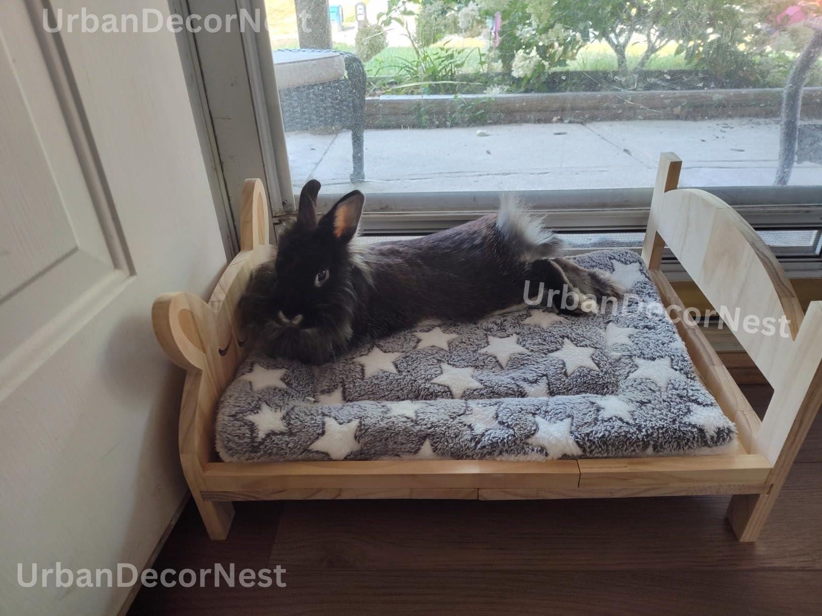Wooden Rabbit Bed With Removable Cushion: Bunny House Furniture - Etsy
