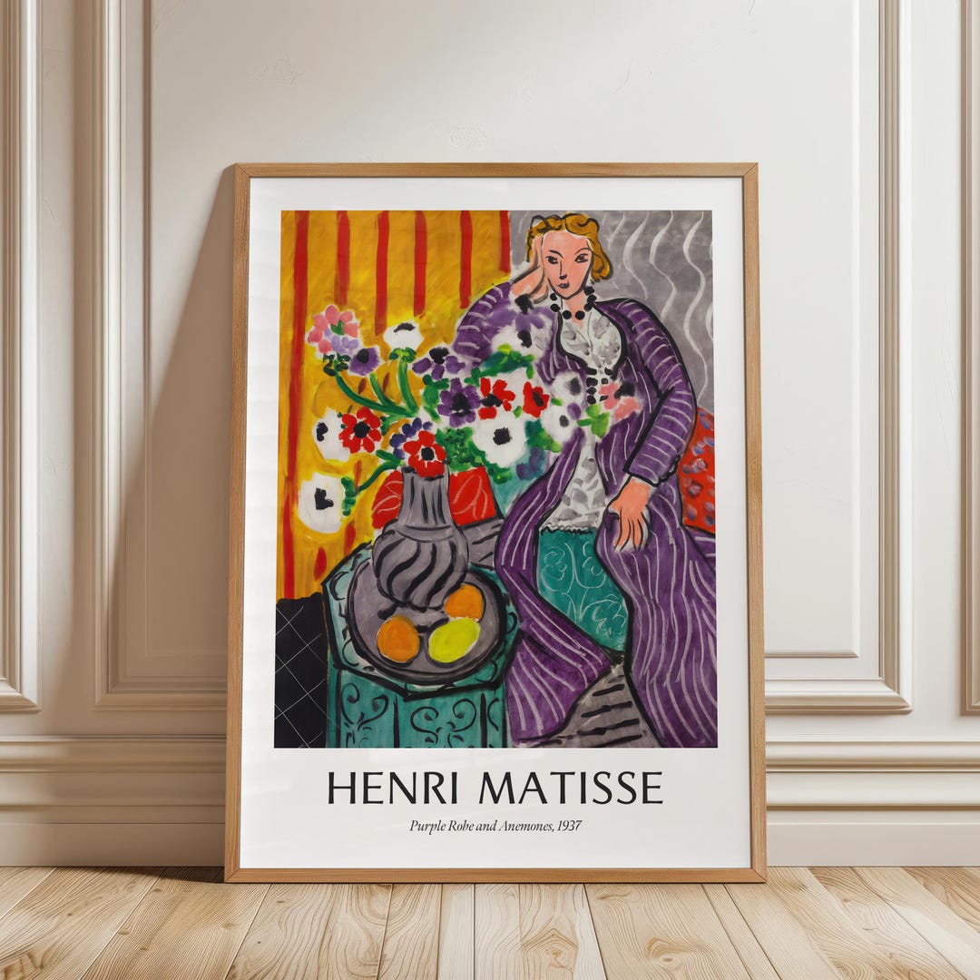 Henri Matisse, Purple Robe and Anemones, Vibrant Colorful Art Print ...