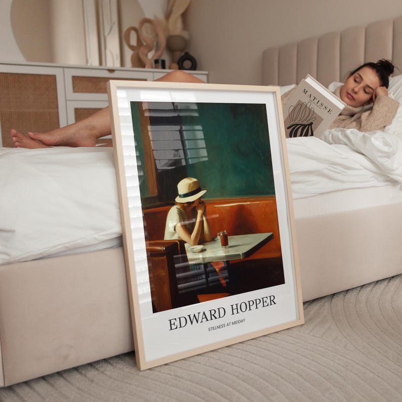 Edward Hopper Inspired Painting Poster, Moody Urban Wall Art ...