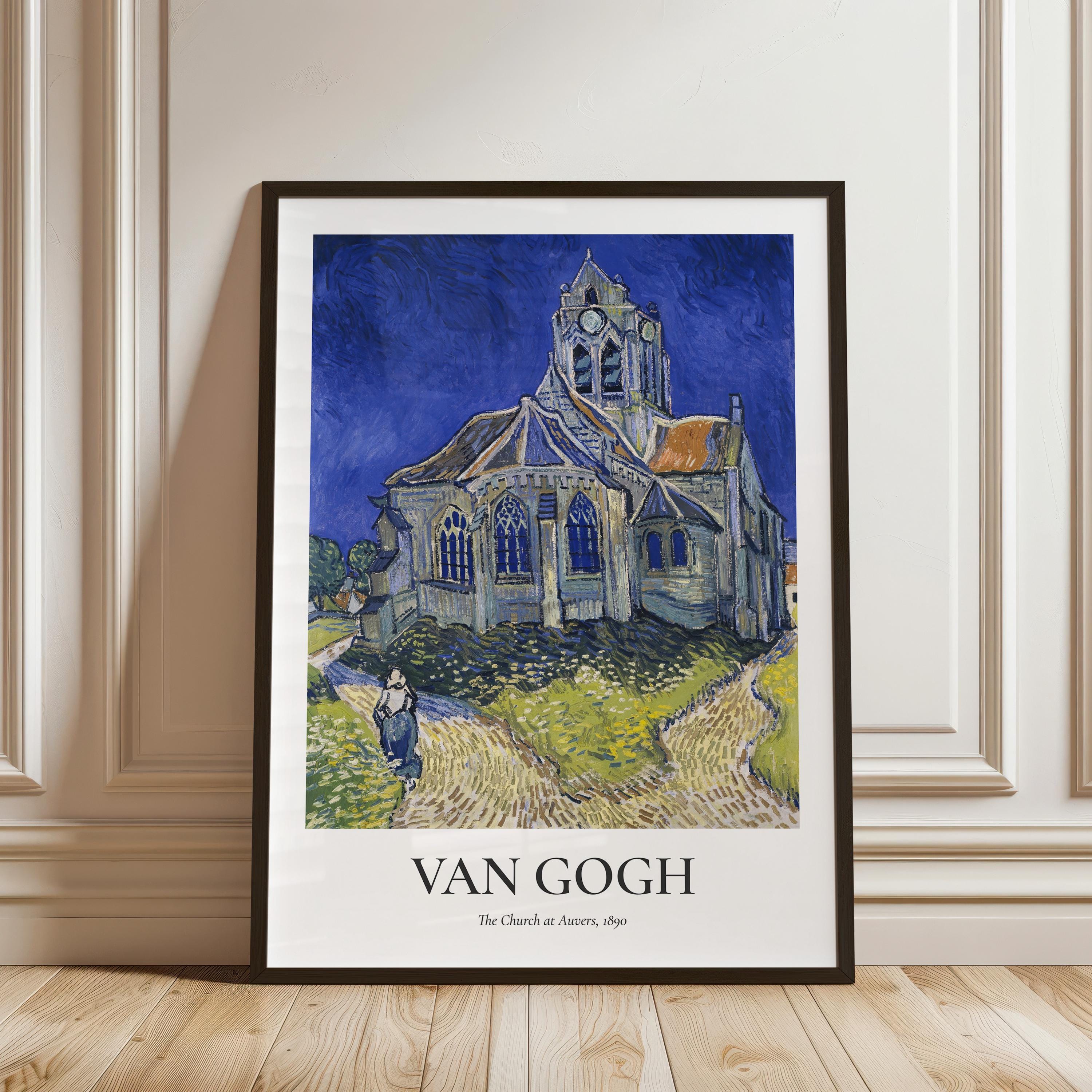 Vincent van Gogh, The Church at Auvers, Vintage Wall Art, Framed Poster ...