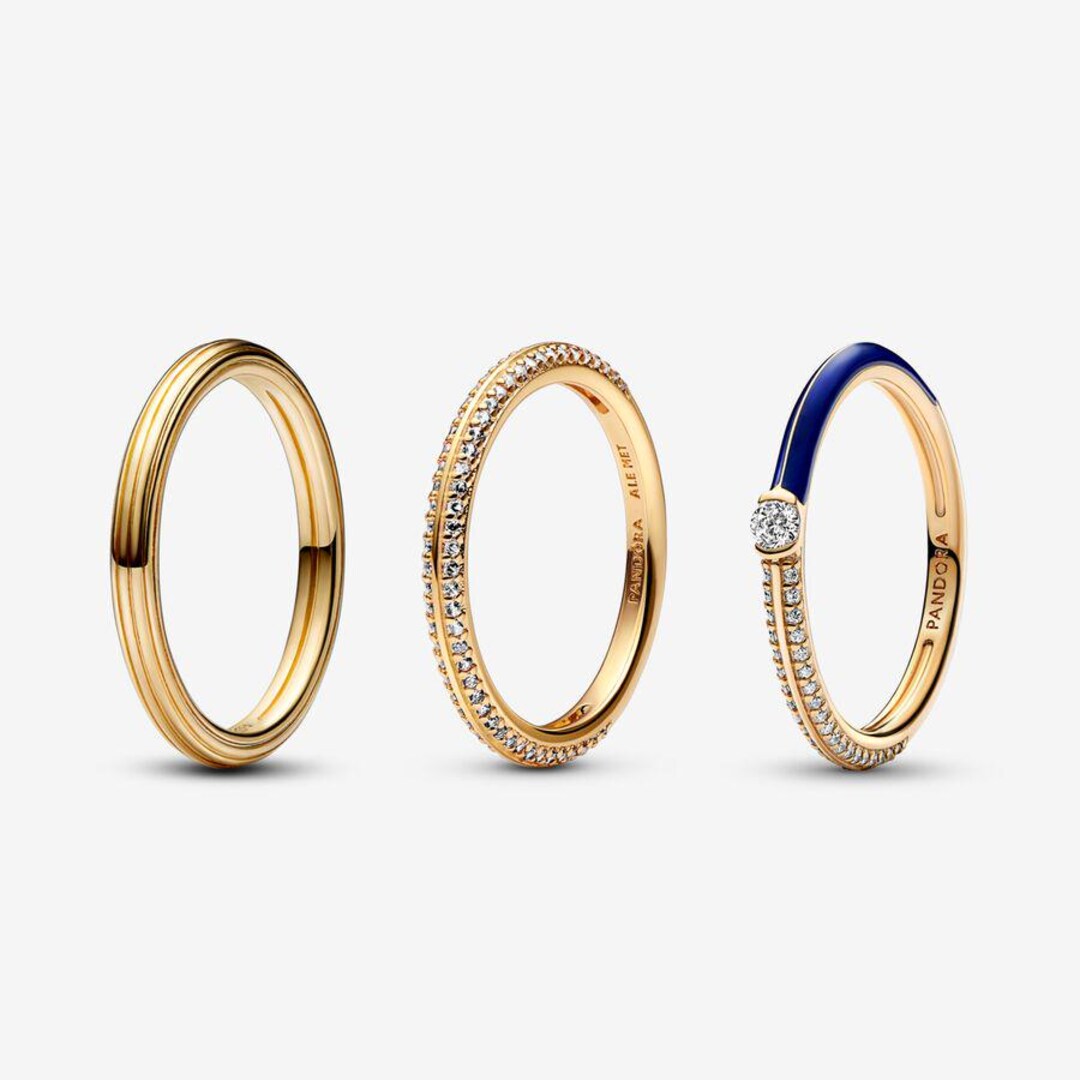 Pandora Me Ring Three Cmbination Finger Set Gold - Etsy