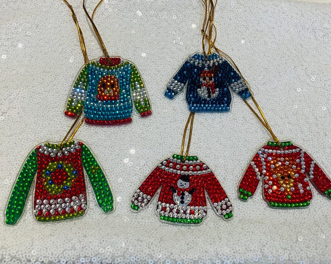 Diamond Art Christmas Jumper Decoration: Sparkly Tree Bauble - Etsy