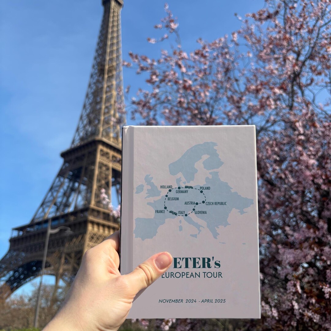 Custom Europe Map Travel Journal Personalised Notebook Bucket List ...