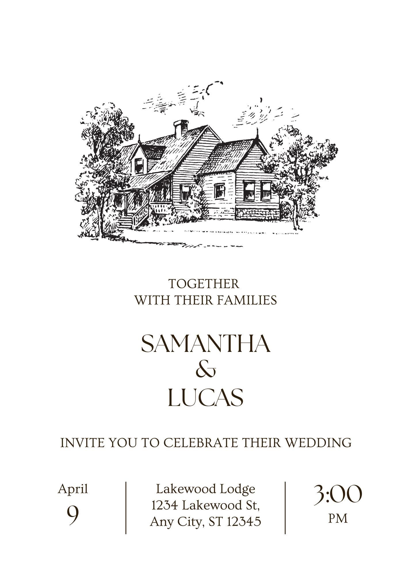 Editable Wedding Invitation Template | Printable Wedding Card | Modern ...