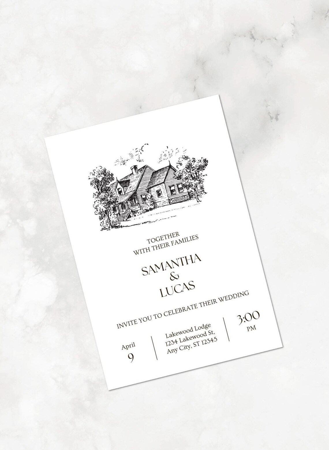 Editable Wedding Invitation Template | Printable Wedding Card | Modern ...