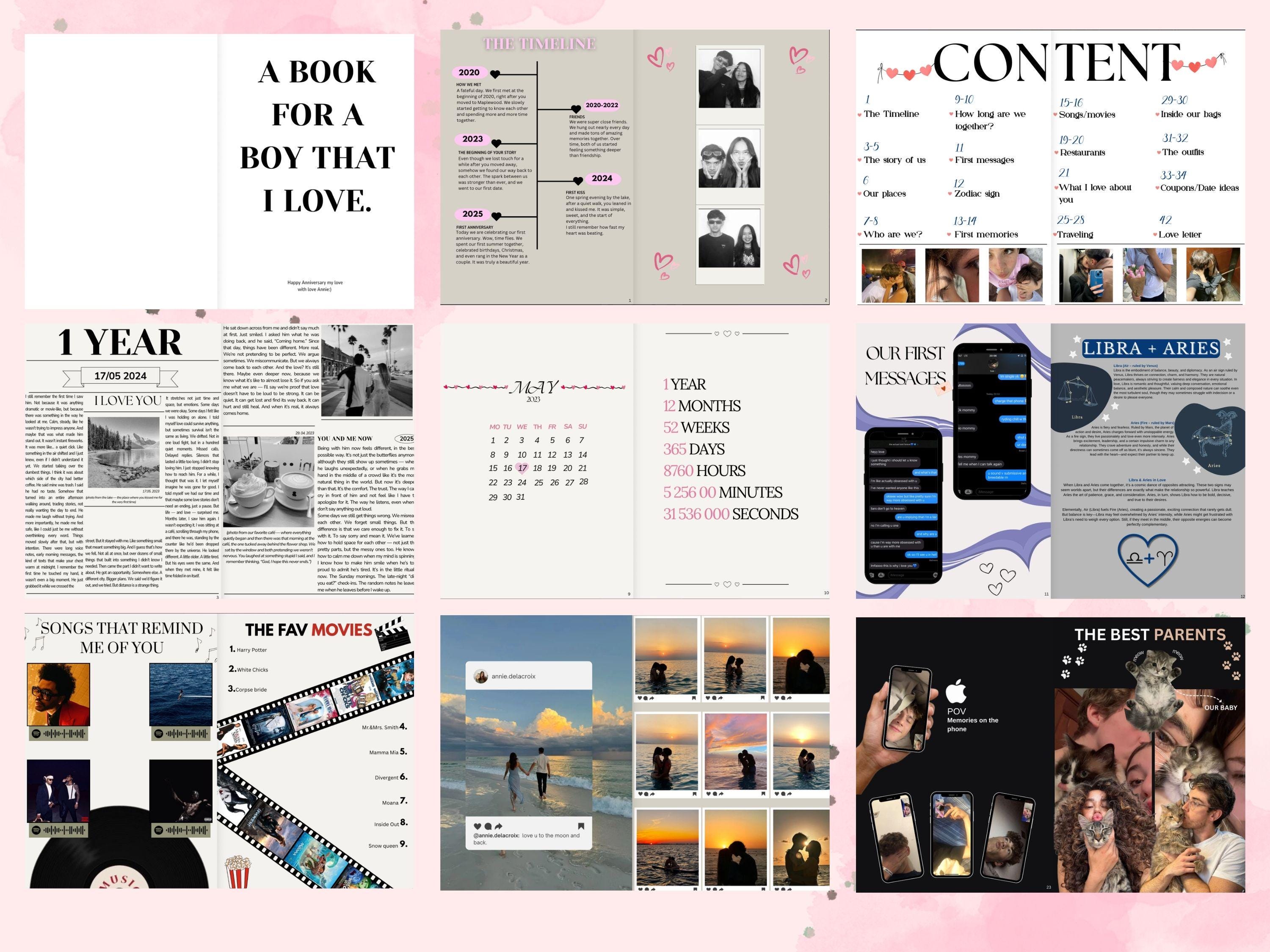 Customizable Anniversary Memory Book Template – 48 Pages, Digital ...