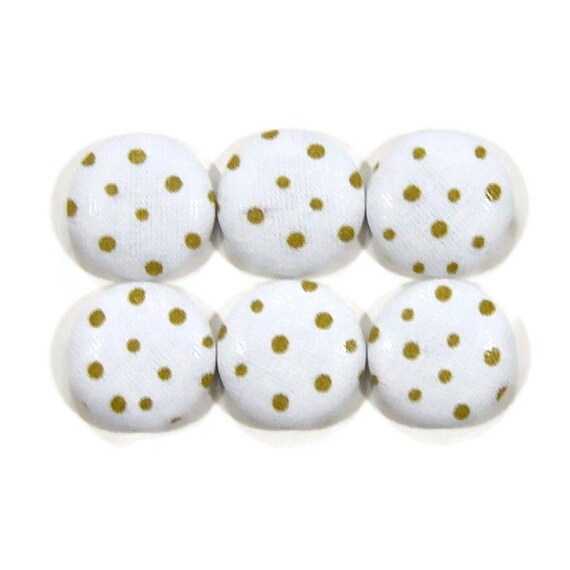 Pushpins/ Fabric Covered Thumbtacks Gold and White Pushpins | Etsy