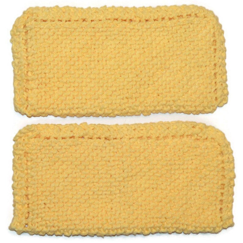 Hand Knit Dish Cloths, Yellow Dishcloths, Handknit Dishcloths, Yellow ...